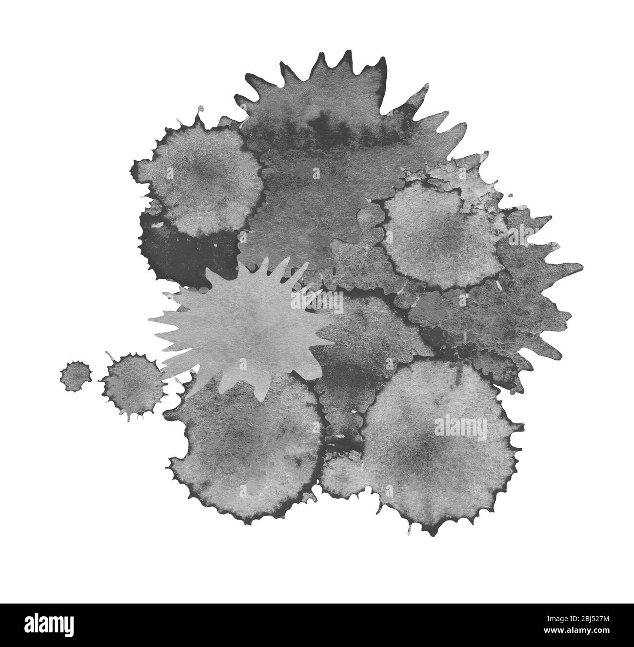 Grunge splash design. Black splashes isolated on white background Stock ...