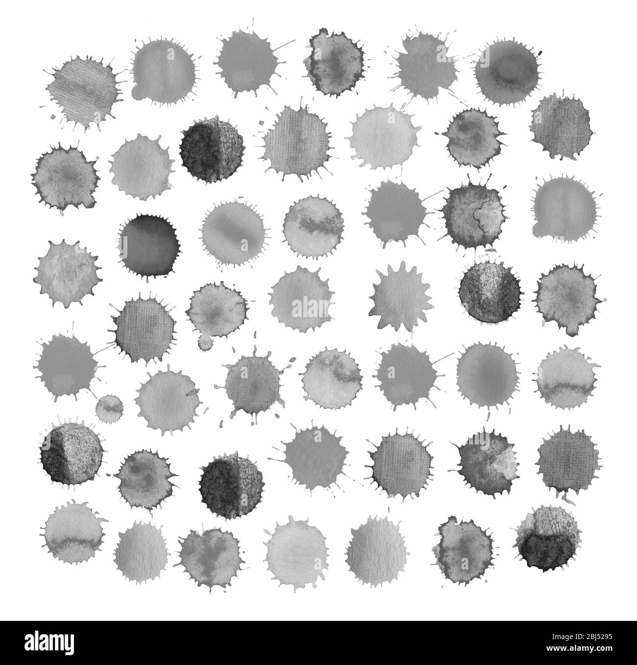 Grunge splash design. Black splashes isolated on white background Stock ...