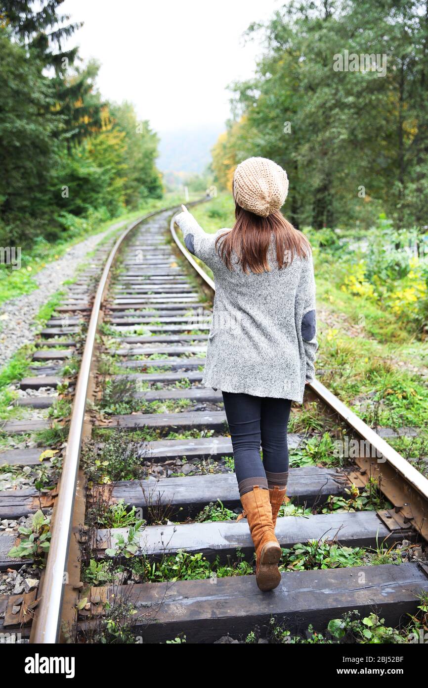 Sitting alone on railway line hi-res stock photography and images - Alamy