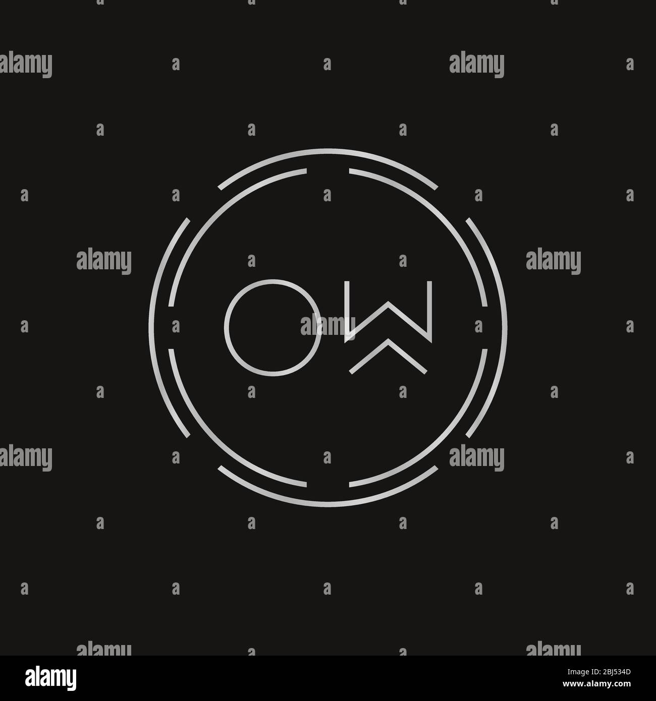 Initial Monogram Letter OW Logo Design Vector Template. Digital ...