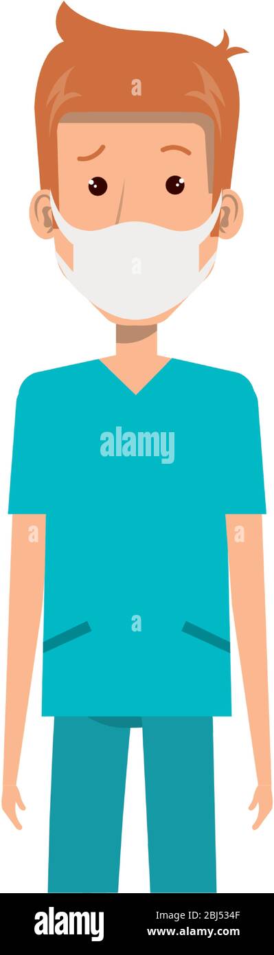 male paramedic using face mask isolated icon Stock Vector Image & Art ...
