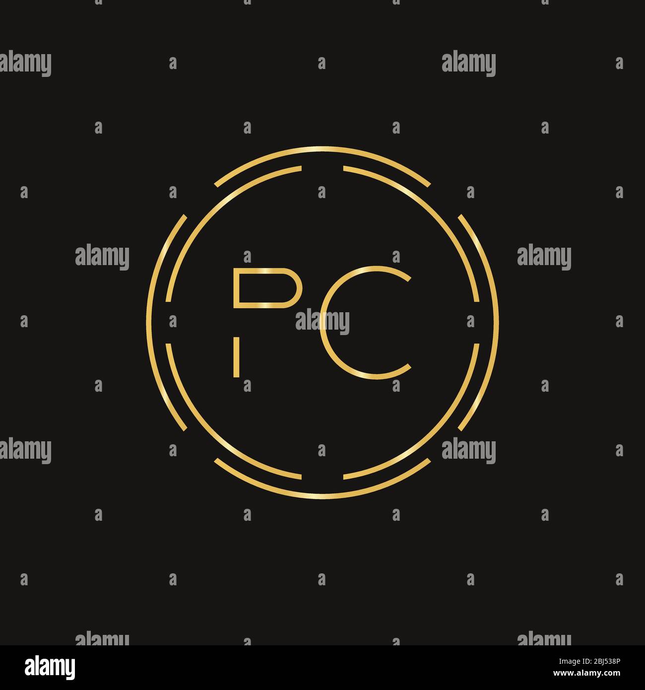 Initial Letter PC Logo Design Vector Template. PC Letter Logo Design ...