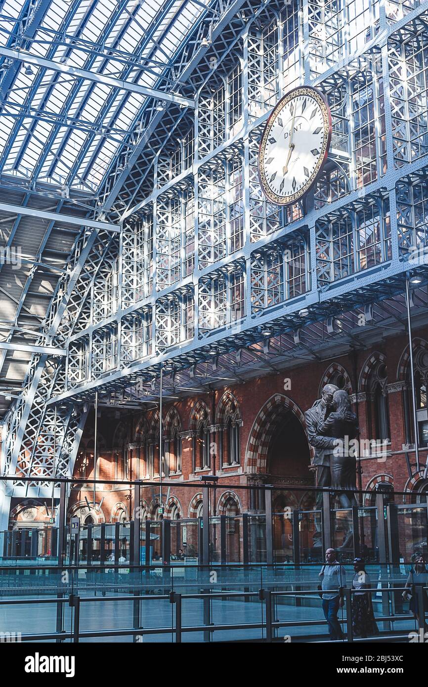 London/UK-26/07/18: Interior of St Pancras International railway ...