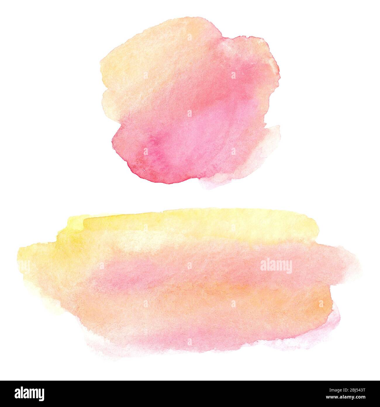 Pink and yellow watercolor stains Stock Photo - Alamy