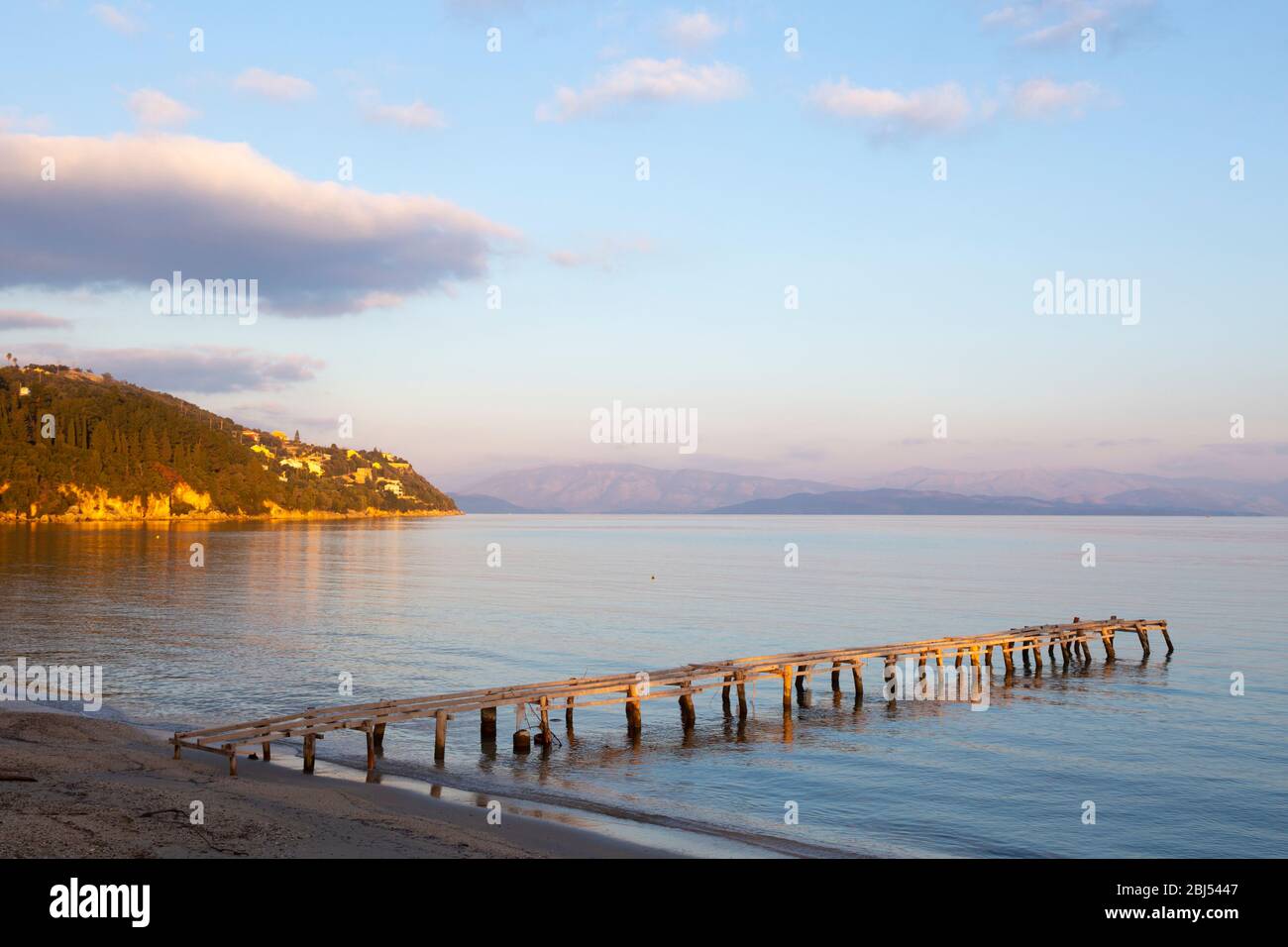 Wooden jetty at sunrise hi-res stock photography and images - Alamy