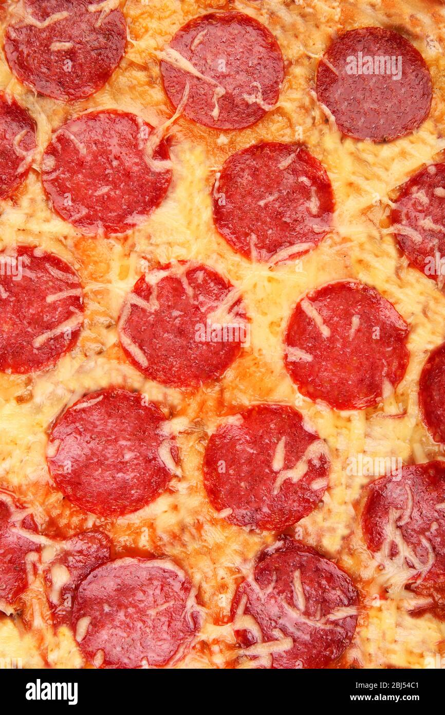 Pepperoni pizza, close-up Stock Photo - Alamy