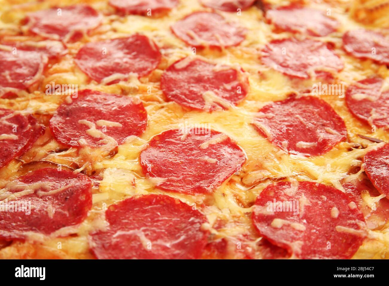 Pepperoni pizza, close-up Stock Photo - Alamy