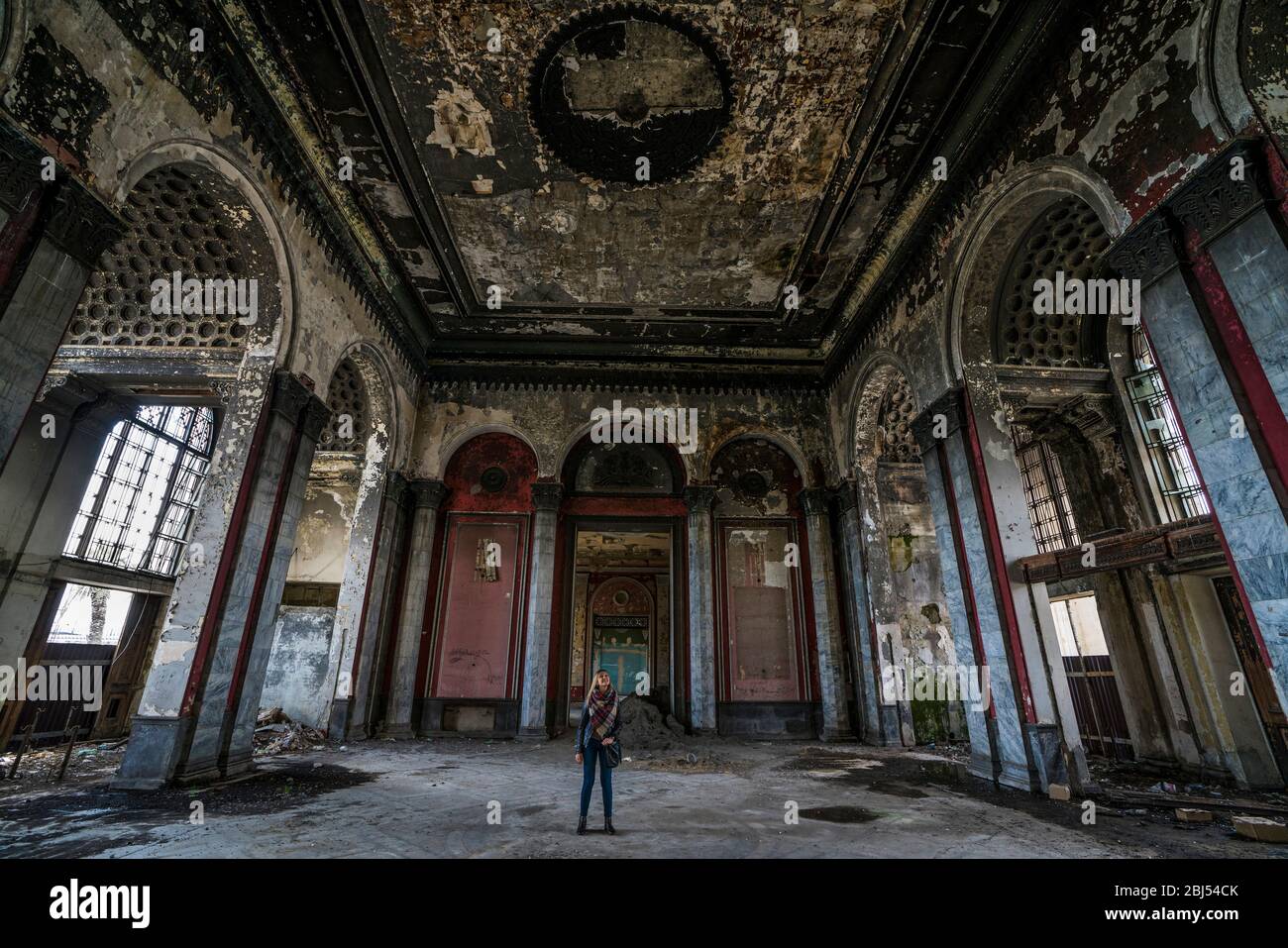A once opulent Soviet era train station sits in ruins in the contested ...