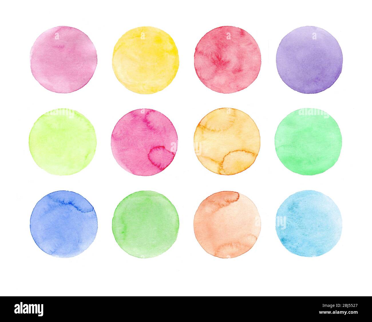Watercolor design elements isolated on white background Stock Photo - Alamy