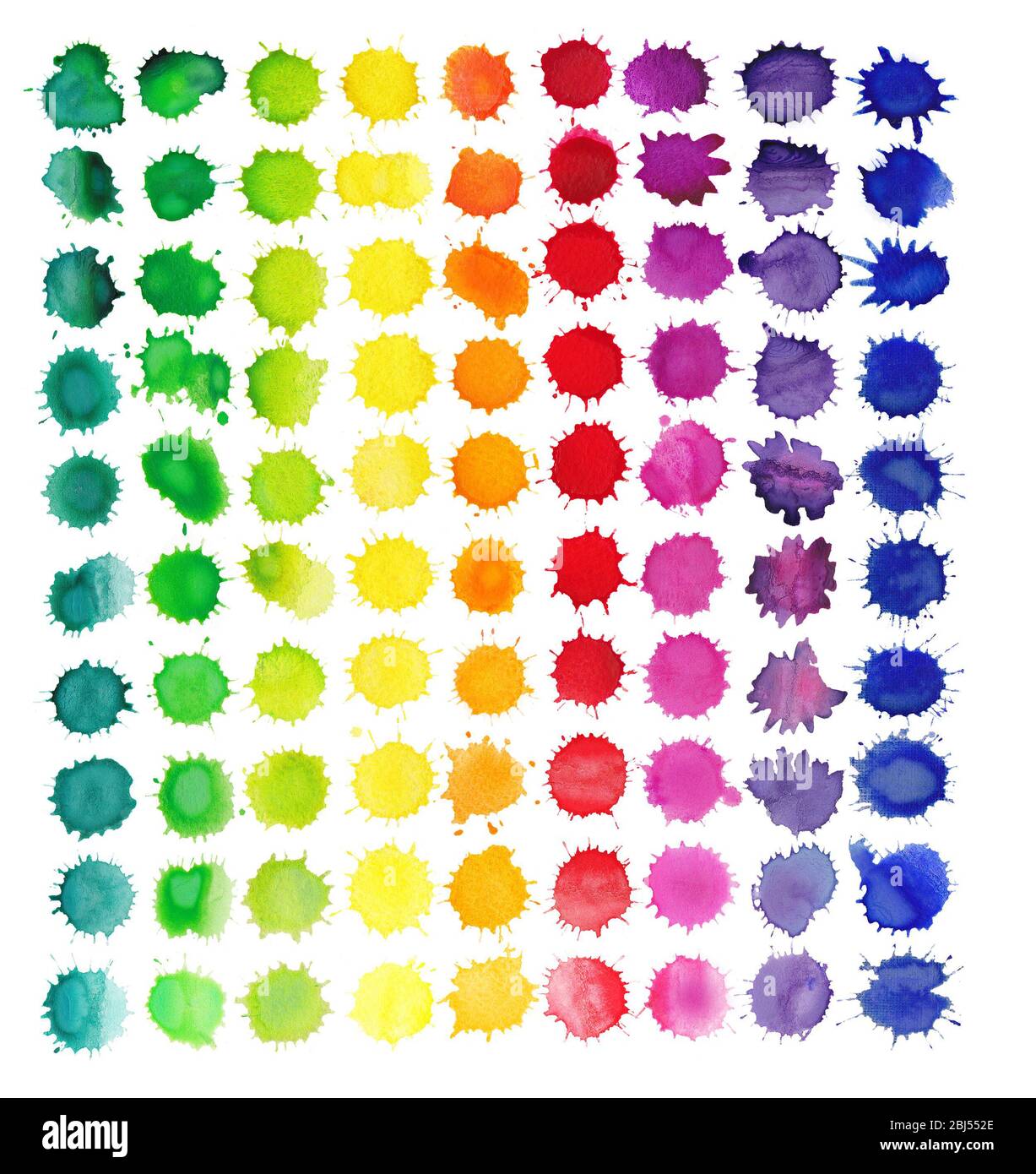 Colorful art splashes isolated on white background. Art illustration ...