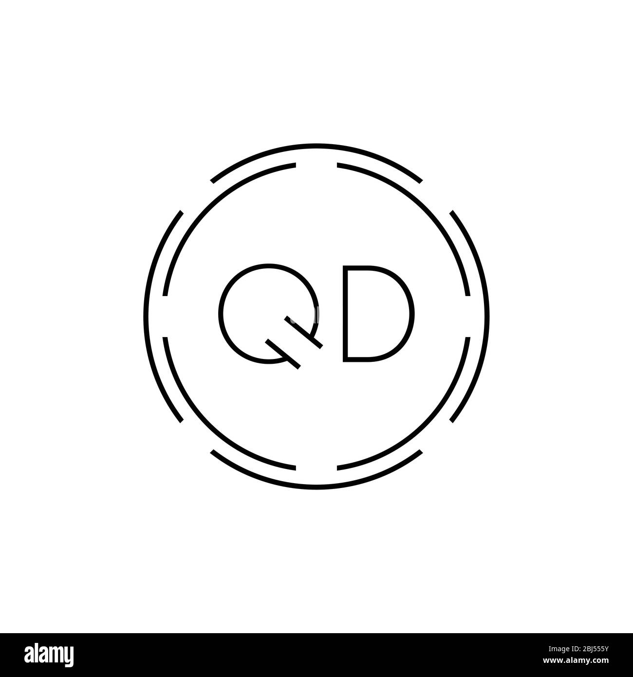 Initial Letter QD Logo Design Vector Template. Digital Abstract Circle ...