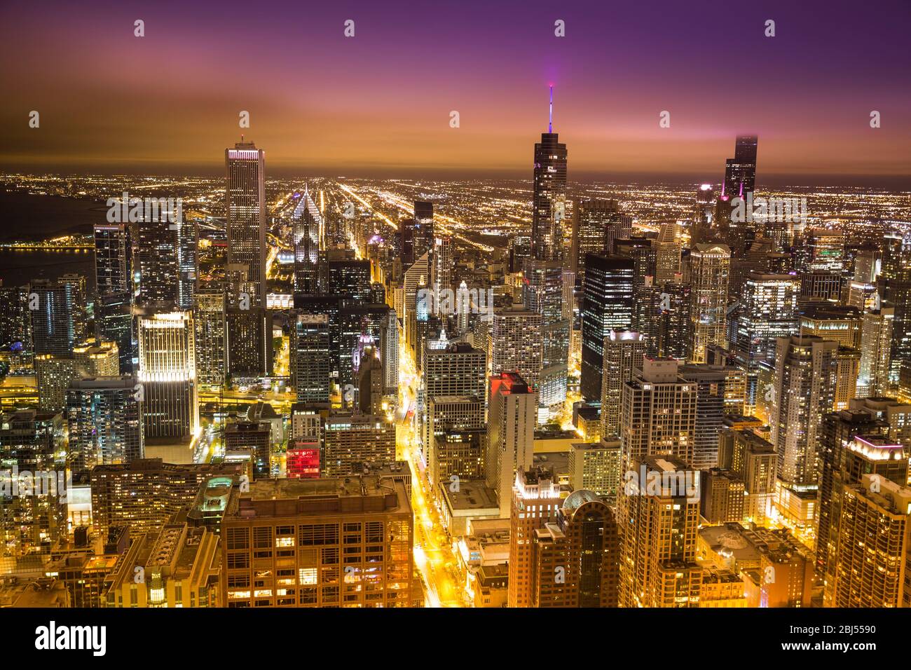 Aerial view of skyscraper buildings in Chicago Illinois USA Stock Photo ...
