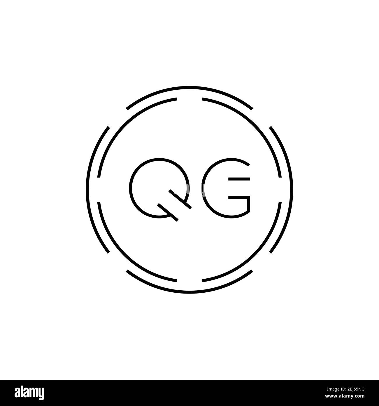 Initial Letter QG Logo Design Vector Template. Digital Abstract Circle ...