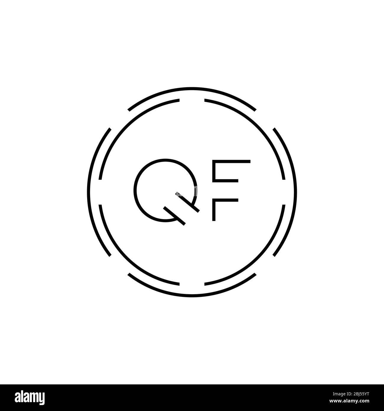 Initial Letter QF Logo Design Vector Template. Digital Abstract Circle ...