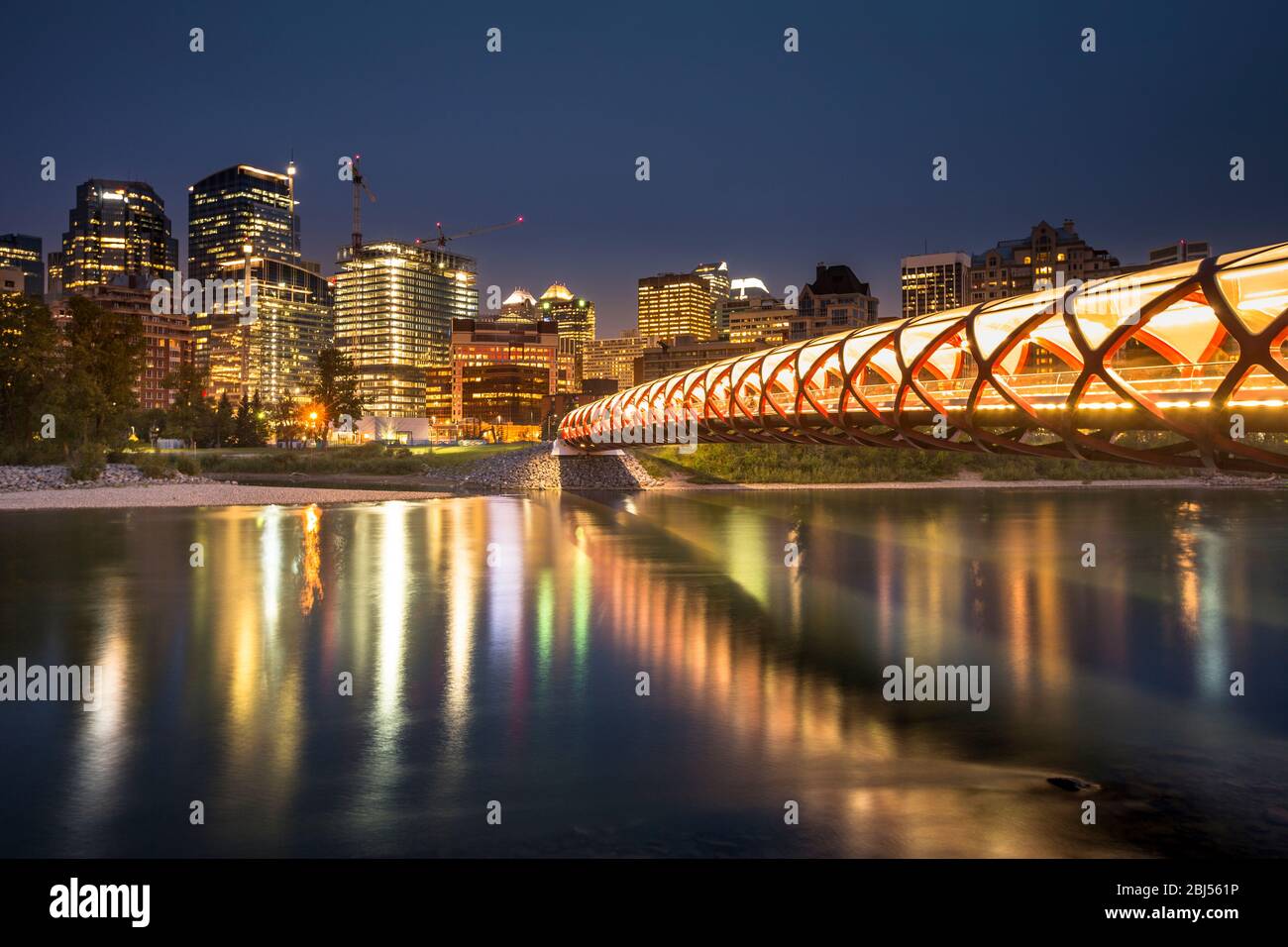 Peace bridge calgary skyline cityscape architecture hi-res stock ...