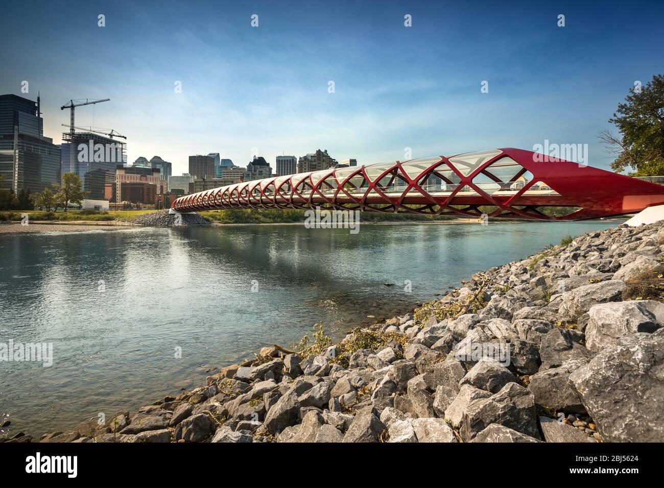 Peace bridge calgary skyline cityscape architecture hi-res stock ...