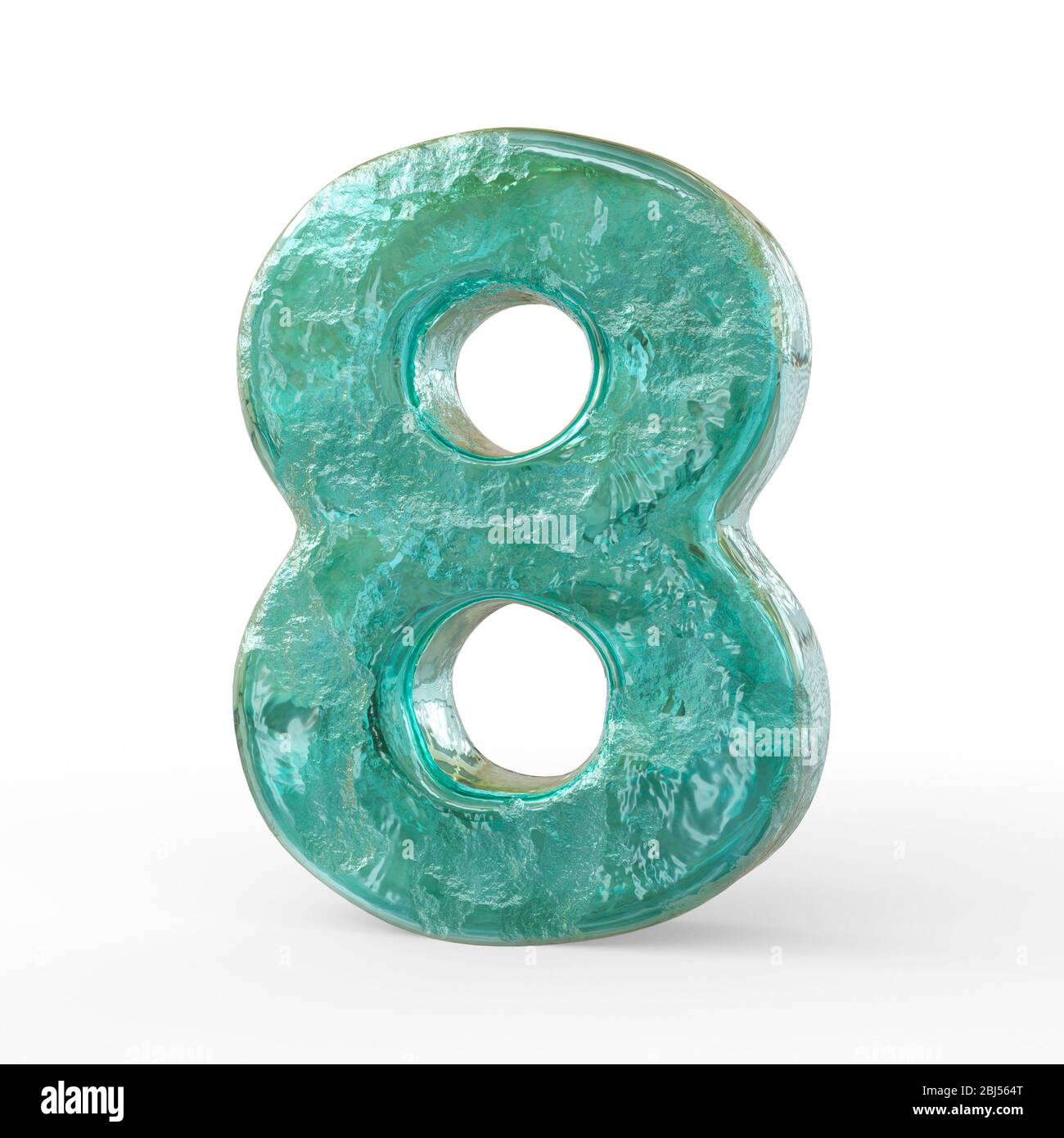 Realistic icy numbers isolated on a white background. 3d image Stock ...