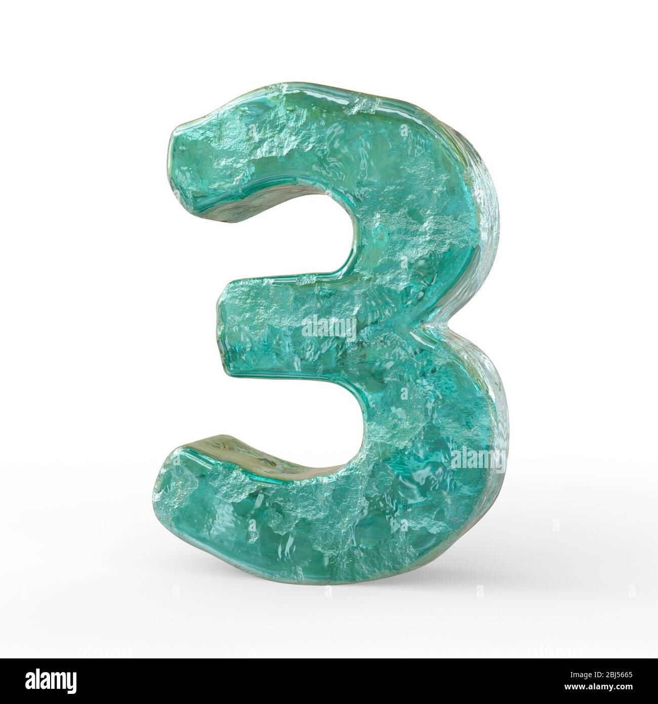 Realistic icy numbers isolated on a white background. 3d image Stock ...