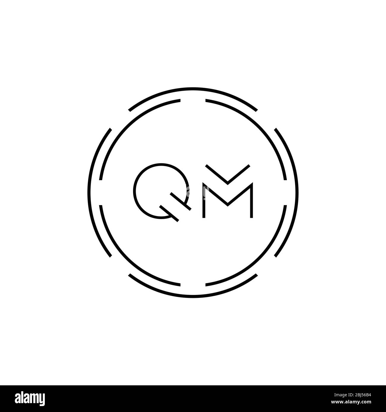 Initial Letter QM Logo Design Vector Template. Digital Abstract Circle ...