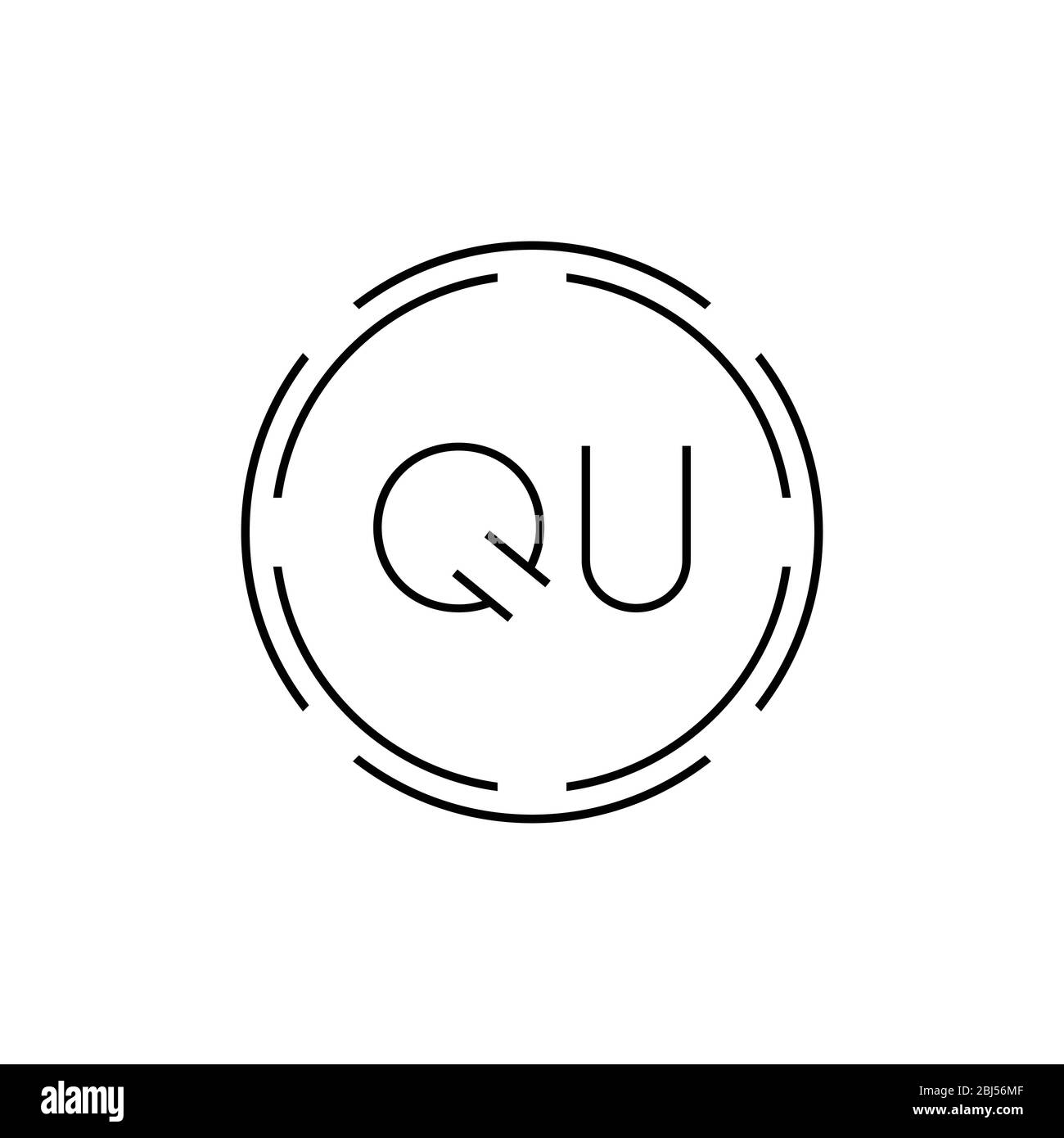 Initial Letter QU Logo Design Vector Template. Digital Abstract Circle ...