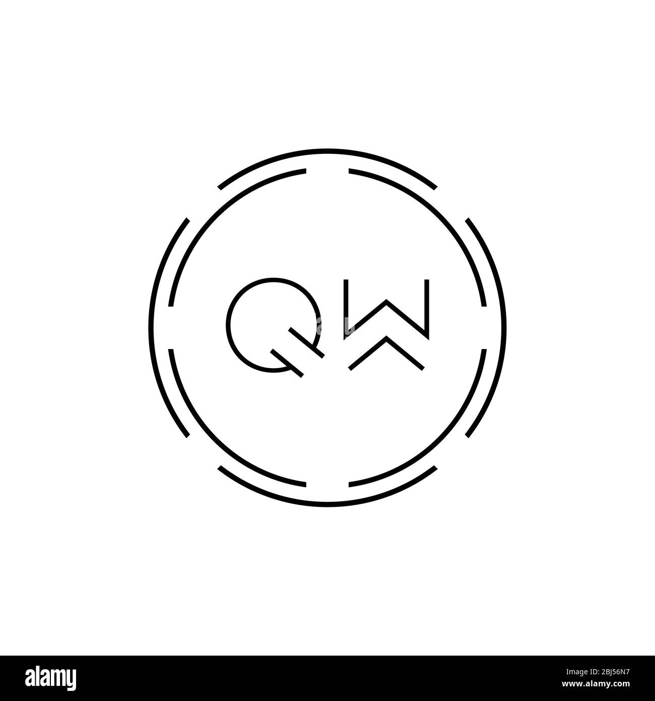 Initial Letter QW Logo Design Vector Template. Digital Abstract Circle ...