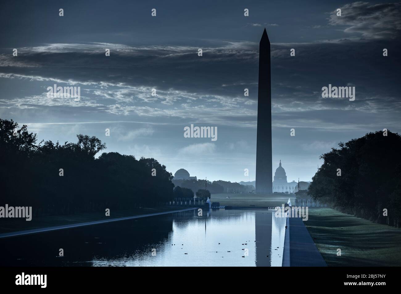 Washington DC Monument and the US Capitol Building across the ...