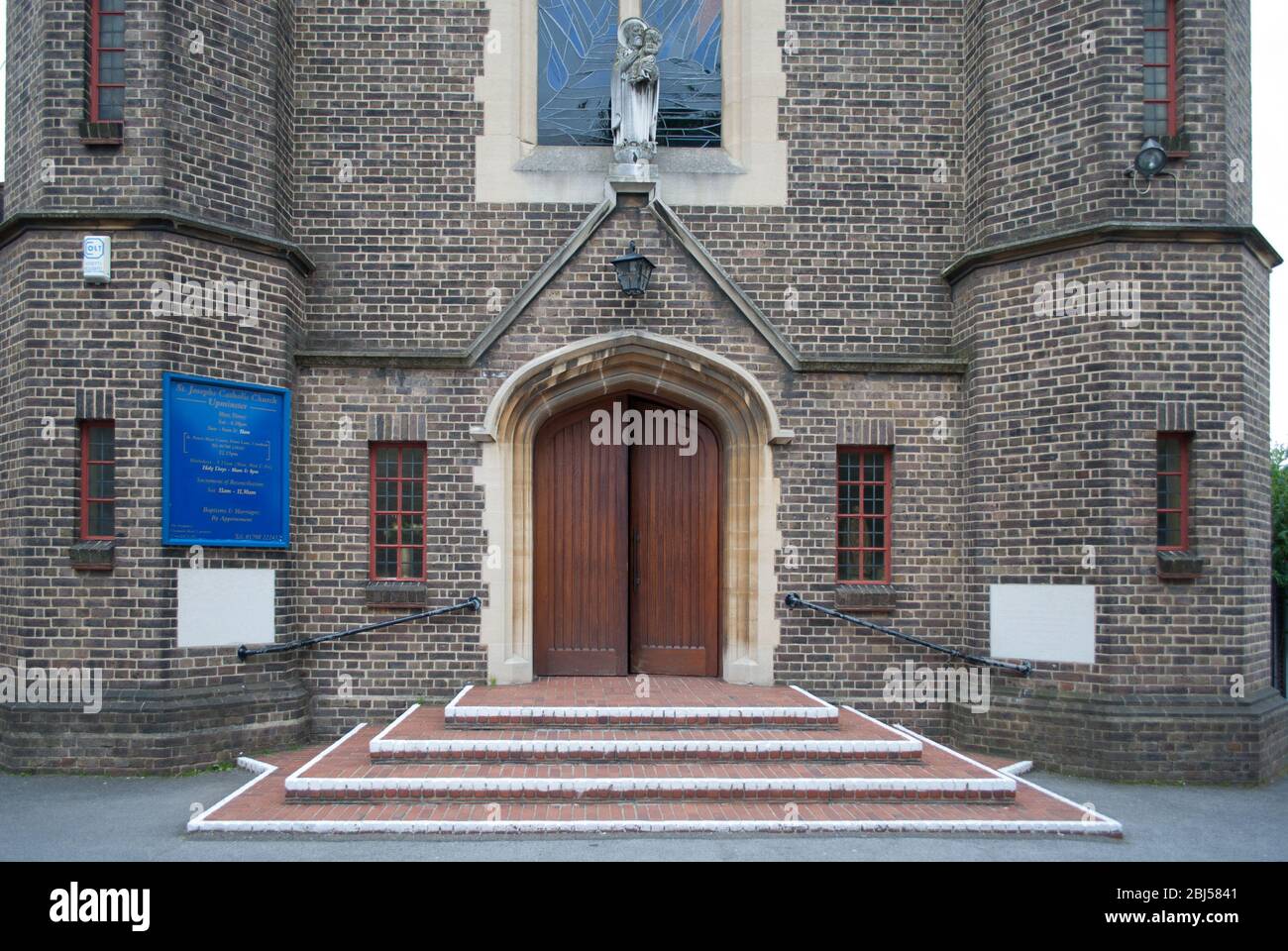 Brick Entrance 1930s Architecture Church St. Josephs Roman Catholic ...