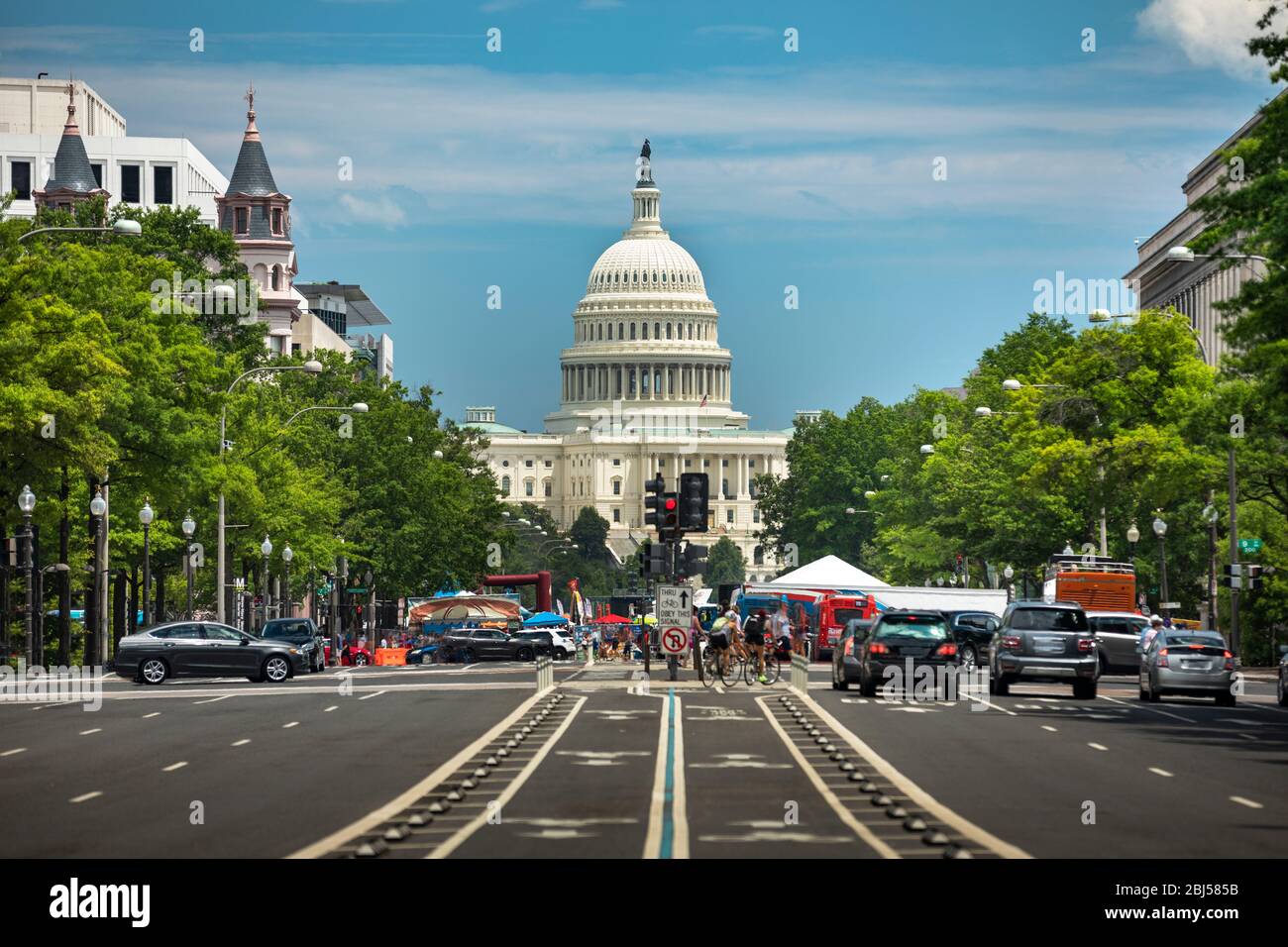 United States Capitol and the Senate Building from downtown ...