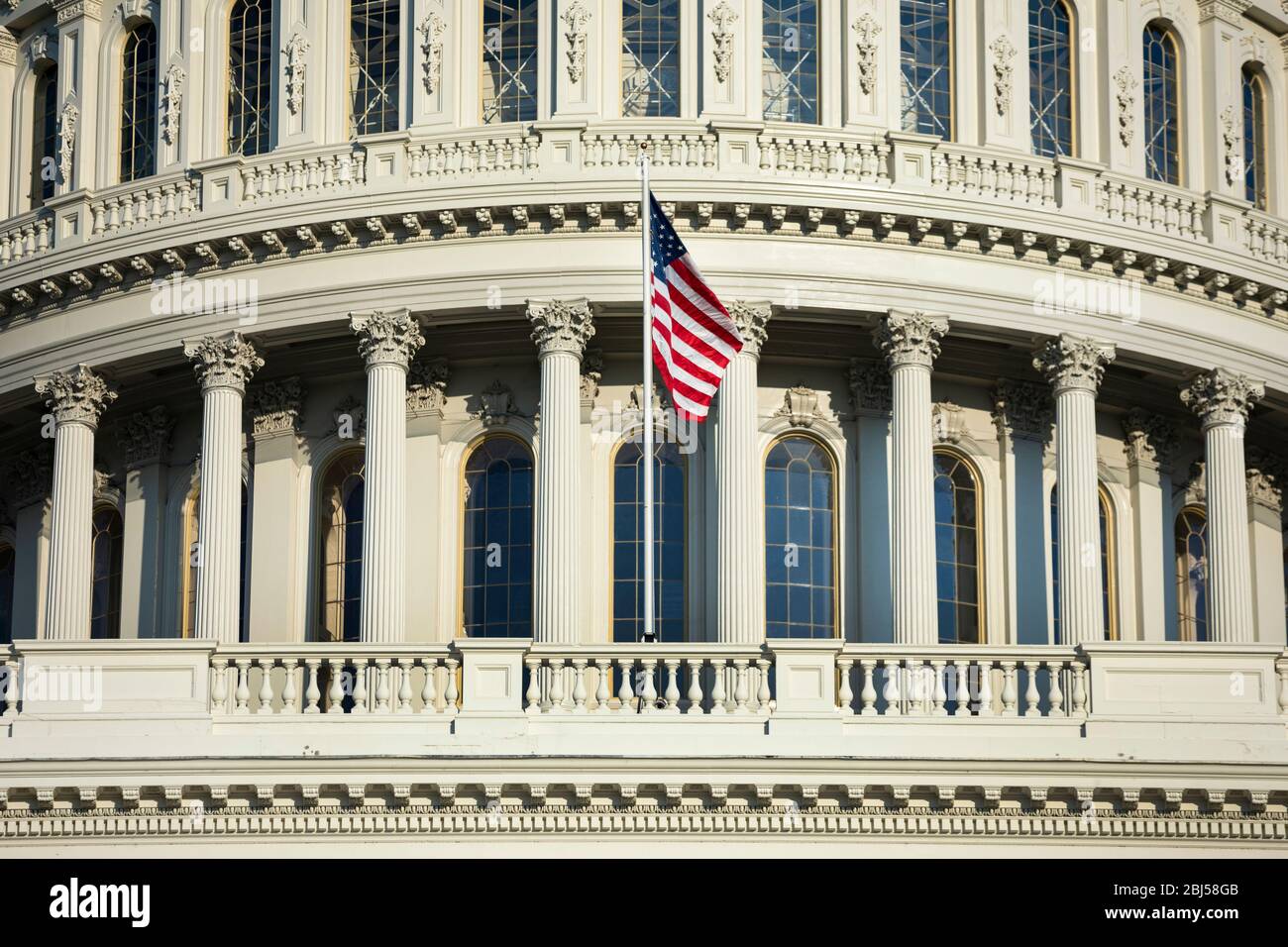 American flag symbol United States Capitol and the Senate Building ...