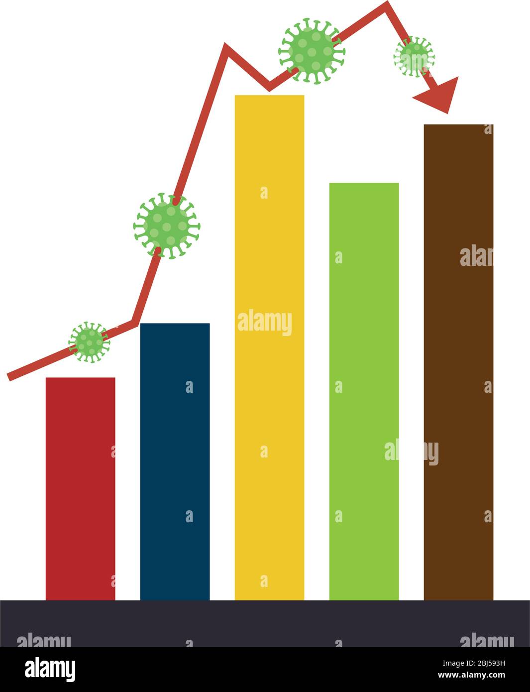 stock market variation by covid 19 with infographic and icons Stock ...