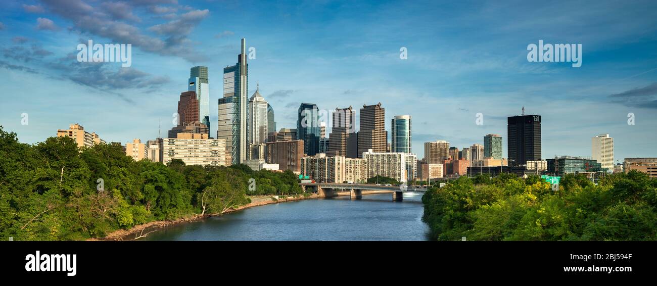 Philadelphia cityscape downtown urban core skyscrapers over the ...