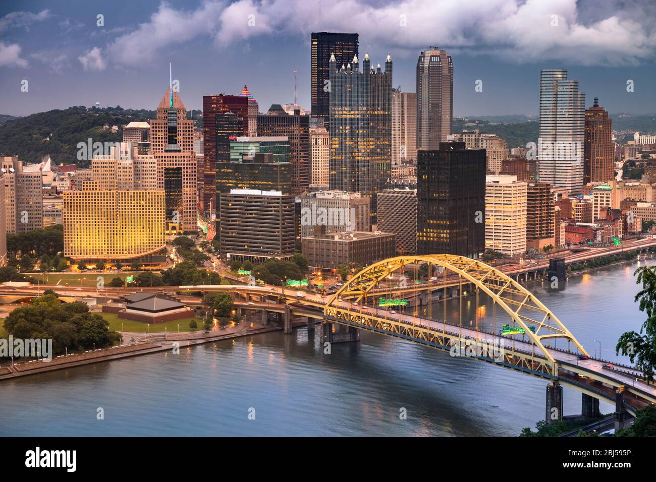 Pittsburgh city landscape view over the Monongahela and Allegheny River ...