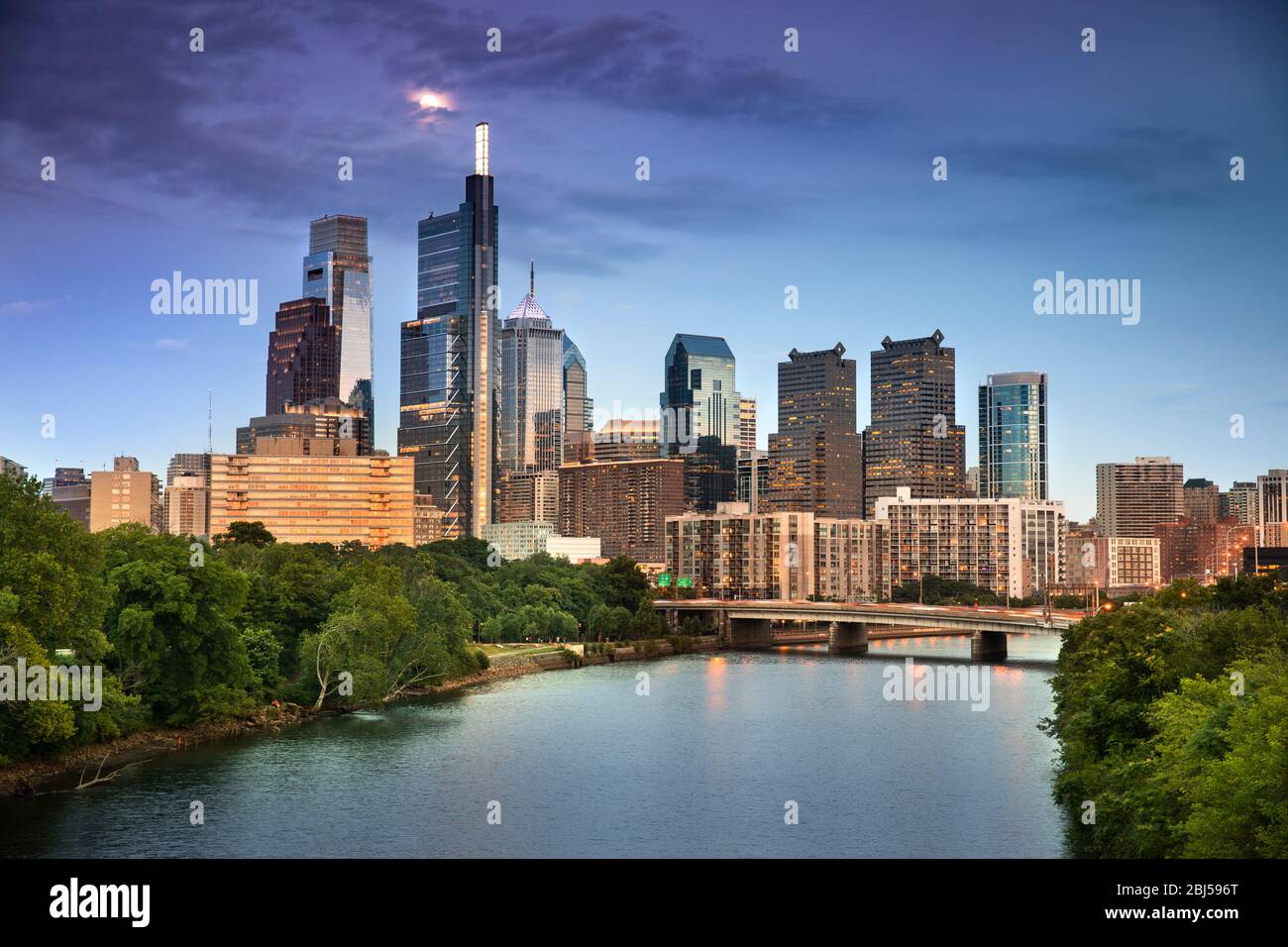 Philadelphia cityscape downtown urban core skyscrapers over the ...