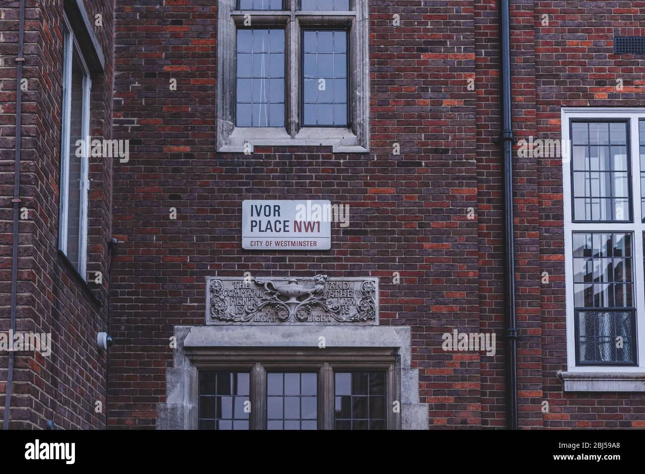 London/UK-26/07/18: Ivor Place (formerly Upper Park Place) Street name ...
