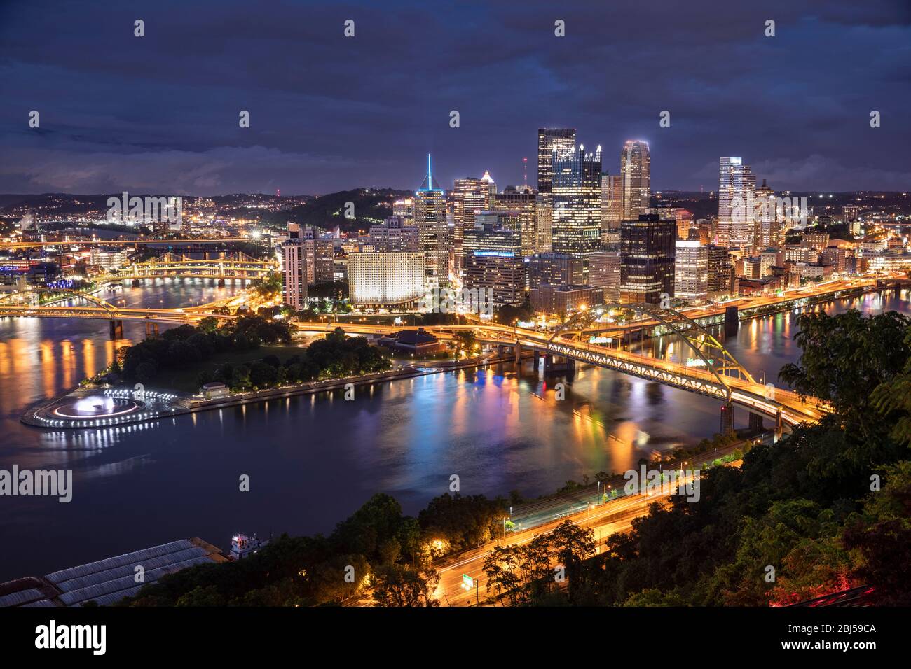 Pittsburgh city landscape view over the Monongahela and Allegheny River ...