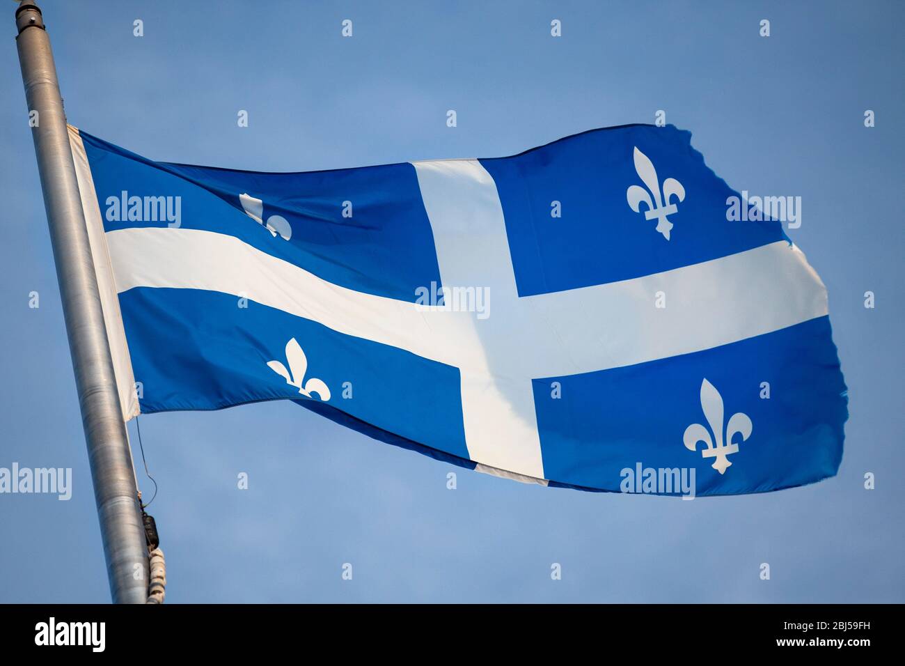 Canada, Quebec, provincial flag Stock Photo - Alamy