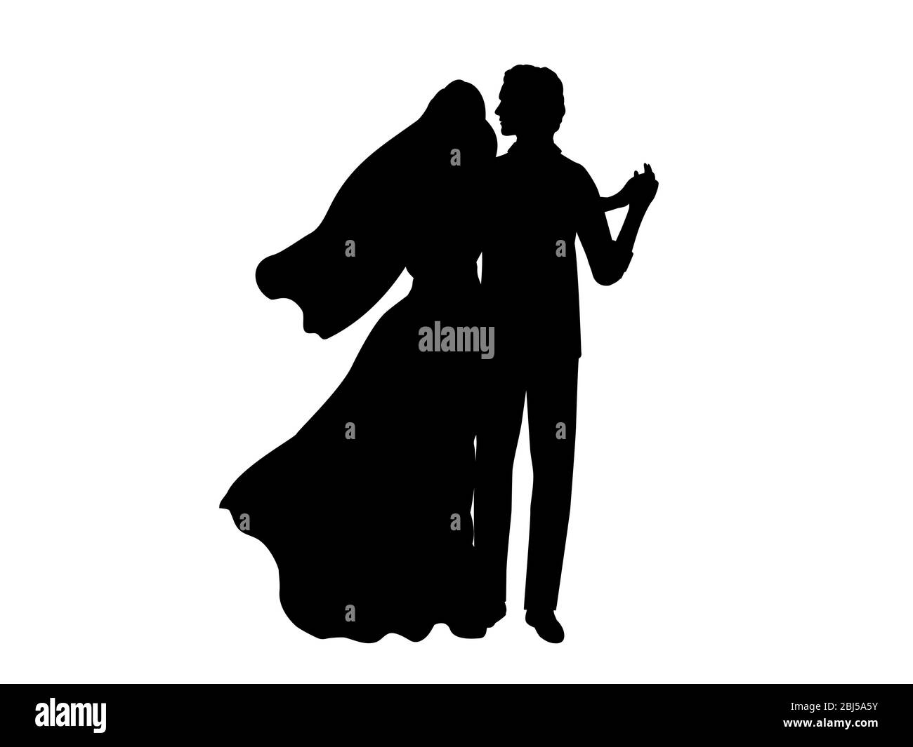 Bride And Groom Dancing Silhouette