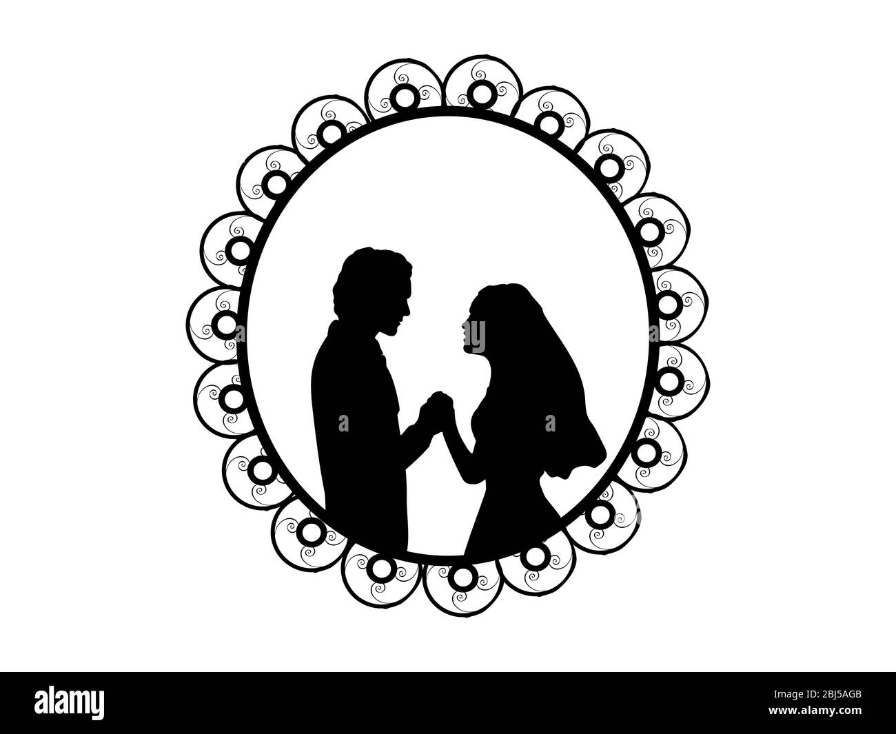 Bride And Groom Silhouette Clipart