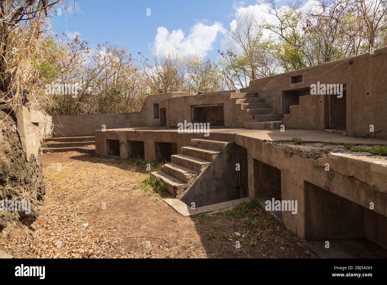 A wide angled view of the inside of an old colonial battery, Meadow's ...