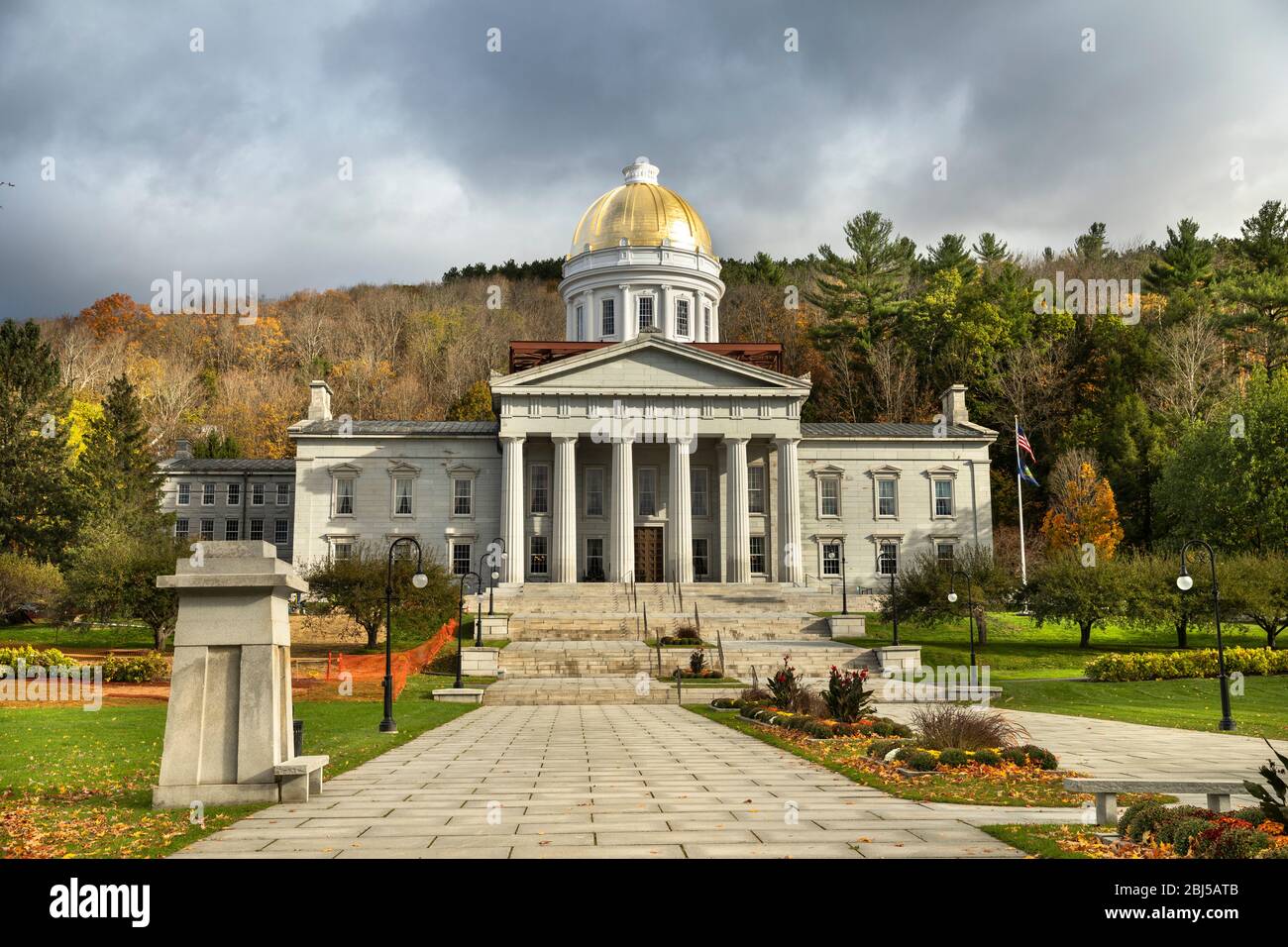 Entrance of the Vermont State House Greek revival capitol building in ...