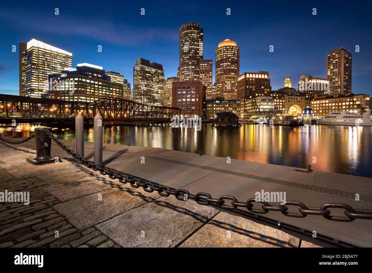 Downtown city view of Boston Massachusetts looking of the riverfront ...
