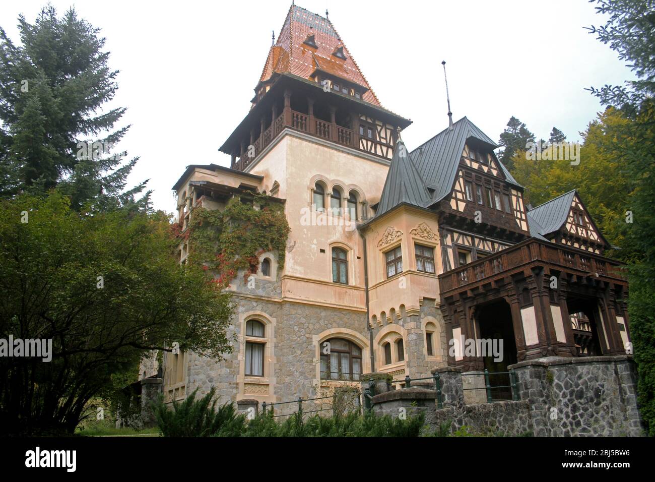 Exterior view of the Pelisor Castle, Romania Stock Photo - Alamy