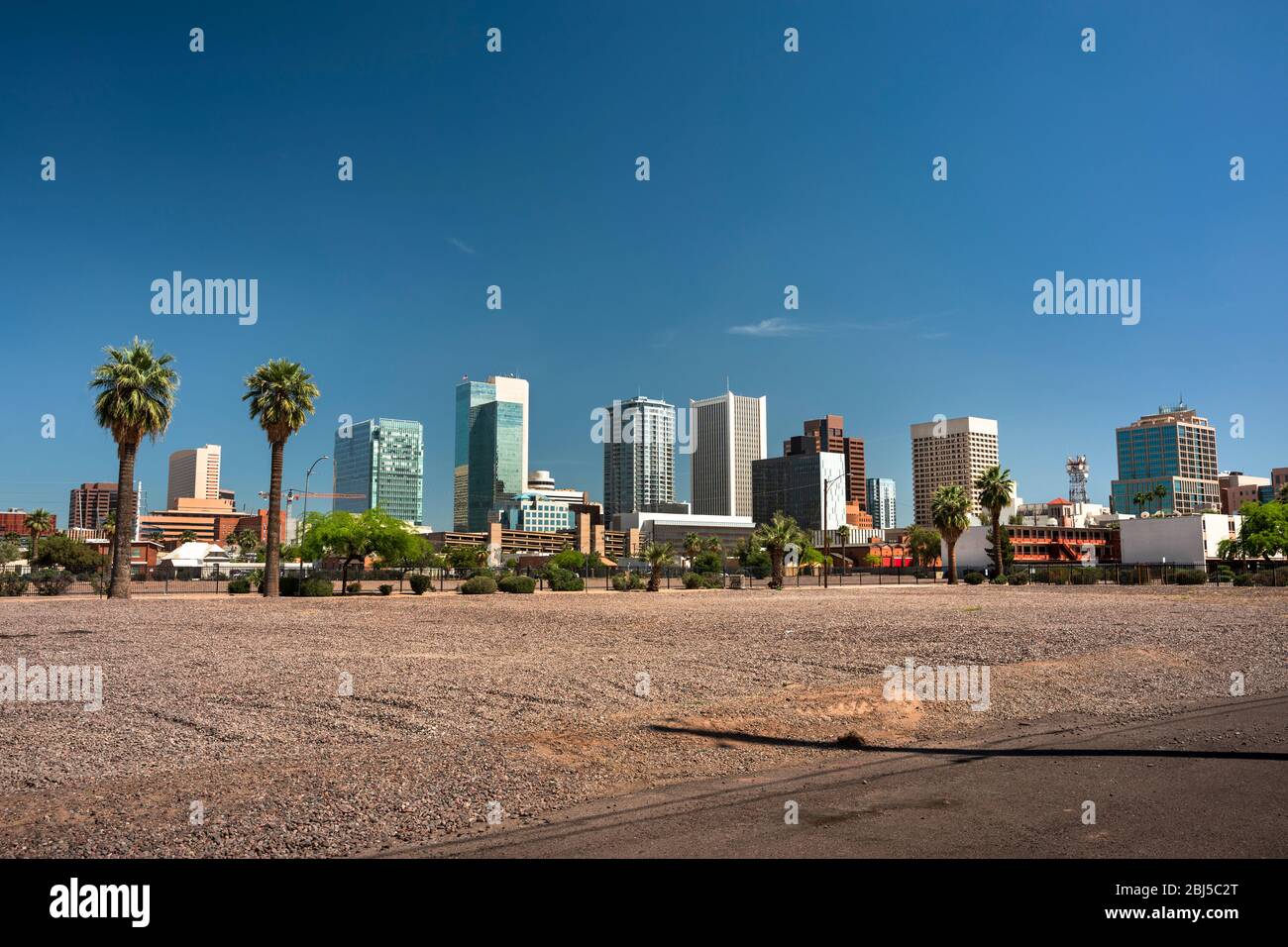 Cityscape skyline view of office buildings and apartment condominiums ...