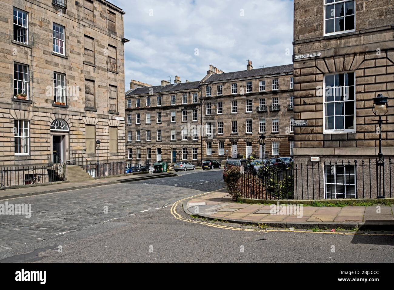 Deserted corner of Northumberland Street and Nelson Street at the time ...