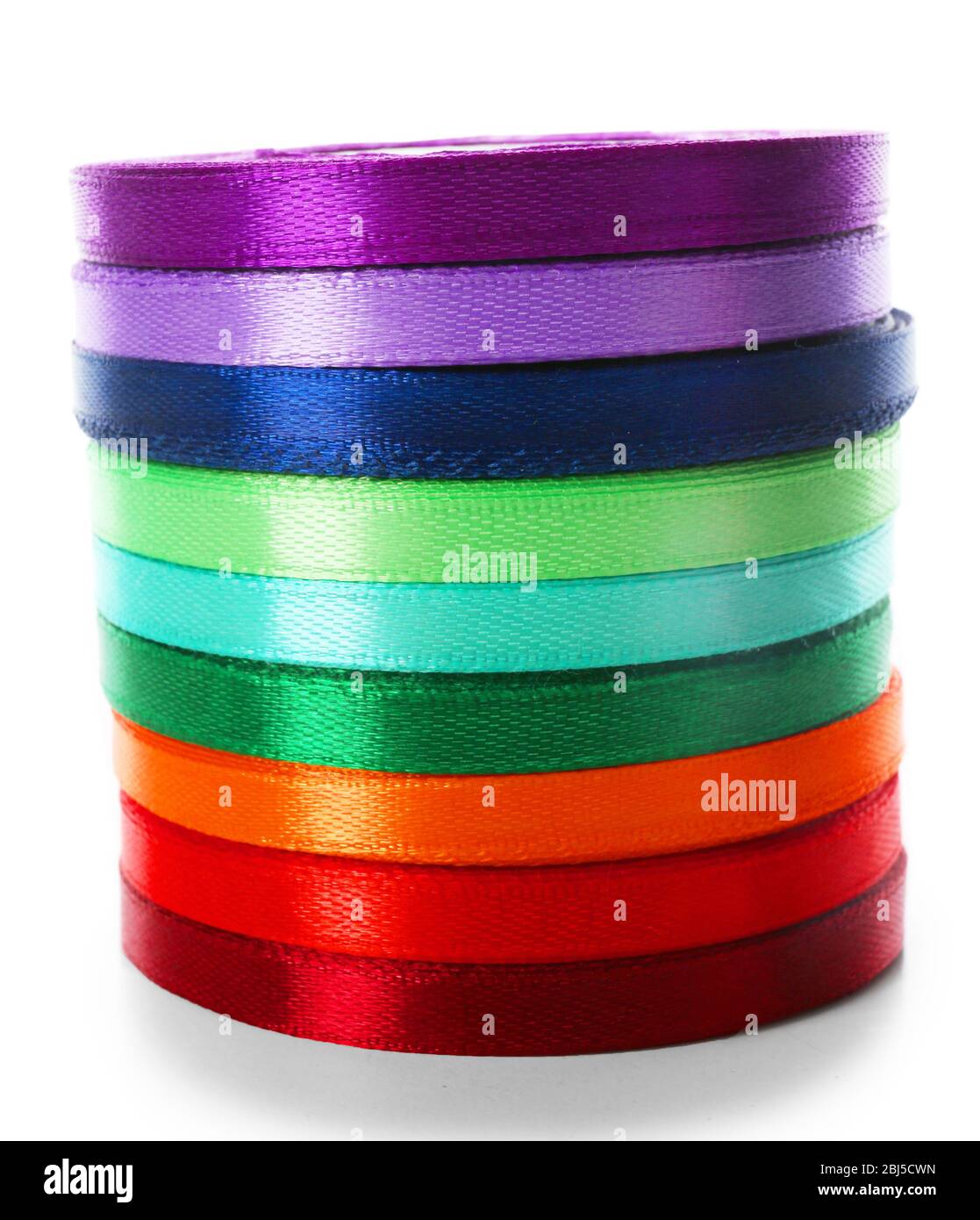 Stack of color ribbons, isolated on white Stock Photo - Alamy