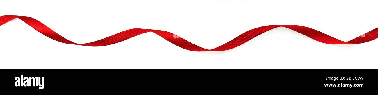 Swirling red ribbon, isolated on white Stock Photo - Alamy
