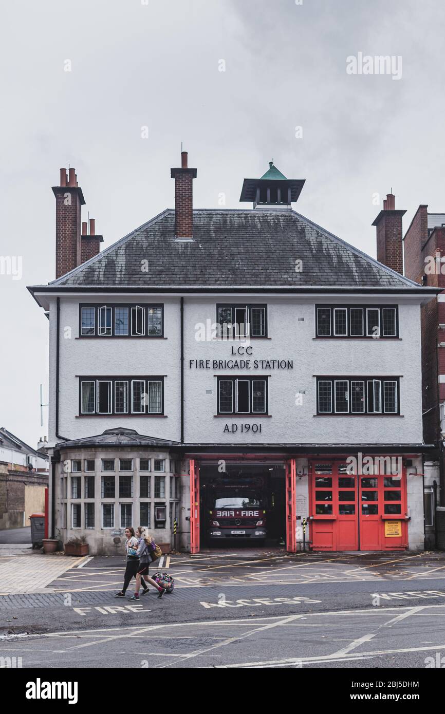 London/UK-30/07/18: West Hampstead Fire Brigade Station on West End ...