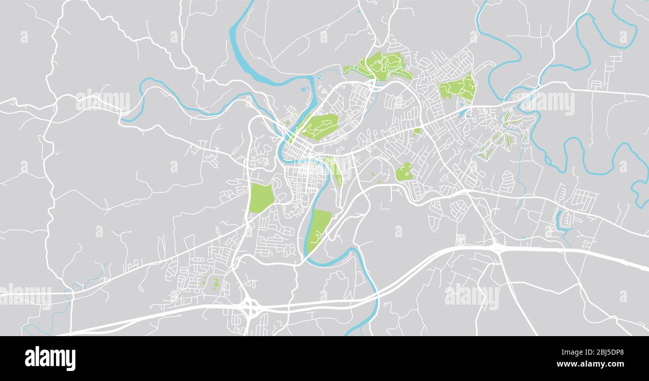 Urban vector city map of Frankfort, USA. Kentucky state capital Stock ...