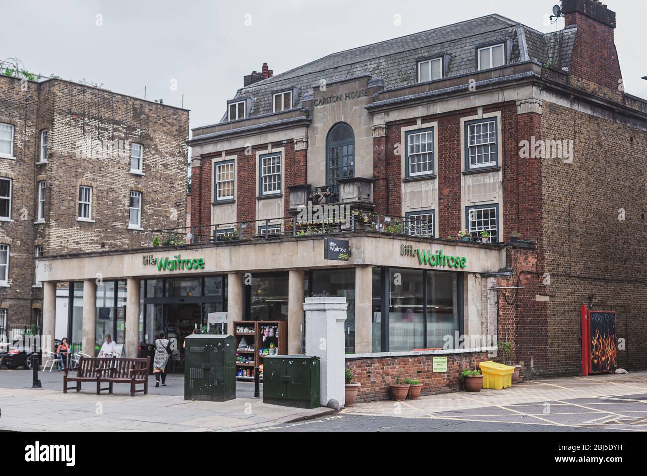 London/UK-30/07/18: exterior of the Little Waitrose supermarket on West ...