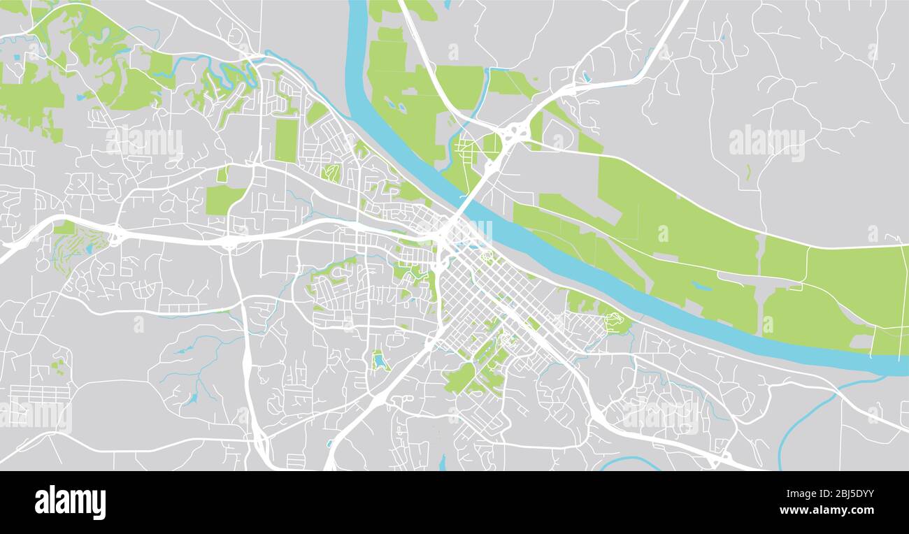 Urban vector city map of Jefferson City, USA. Missouri state capital ...